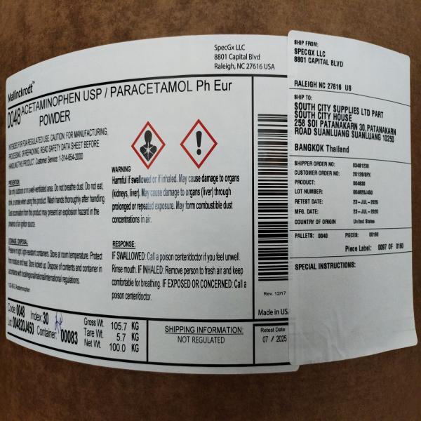 ACETAMINOPHEN USP / PARACETAMOL PH EUR POWDER / SPEC Gx LLC / USA ...